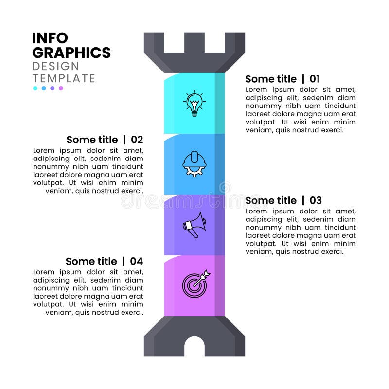 Infographic Template. Tower with Icons and 4 Steps Stock Vector ...