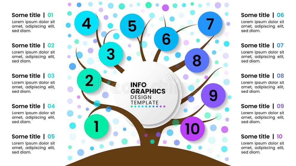 Infographic Template. Tree with Numbers and 10 Steps Stock Vector ...