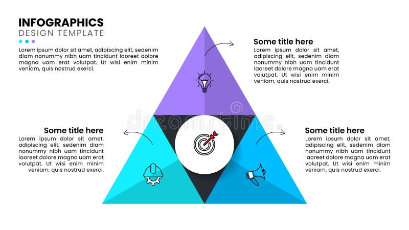 Infographic Template. Triangle with 3 Icons and Text Stock Illustration ...