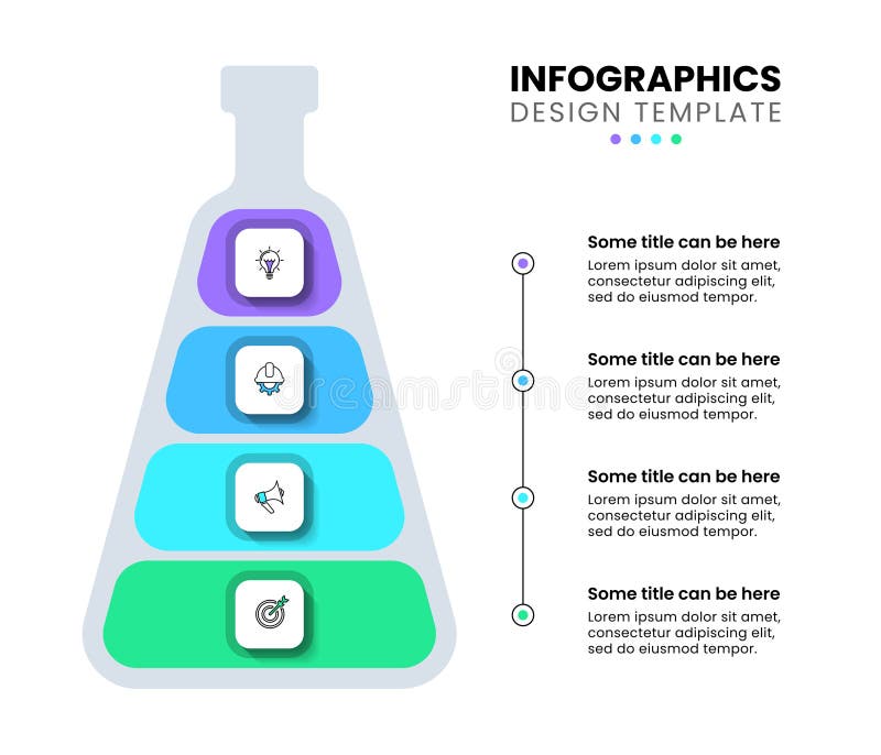 Infographic Template. Tube with 4 Steps and Icons Stock Vector ...