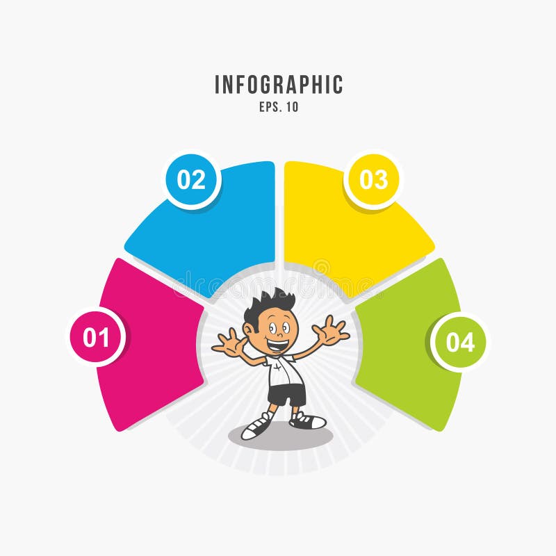 Infographic Template Vector with Happy Face Character Stock Vector ...