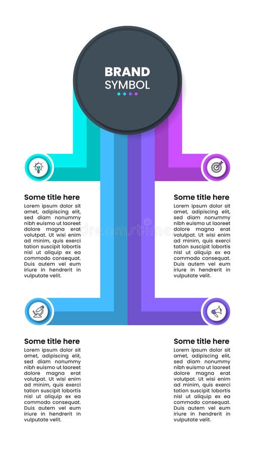Infographic Template. Vertical Object with 4 Steps Stock Vector ...