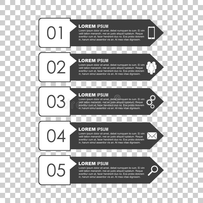 Infographic Templates for Business. Black and White Flat Vector Stock ...