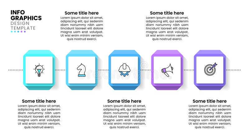 Infographic Templates. Horizontal Line with 5 Squares Stock Vector ...