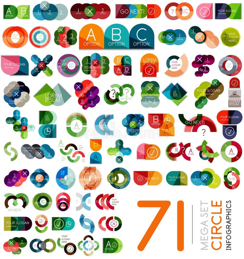 Infographic Templates Set - Circle Shaped Stock Vector - Illustration ...