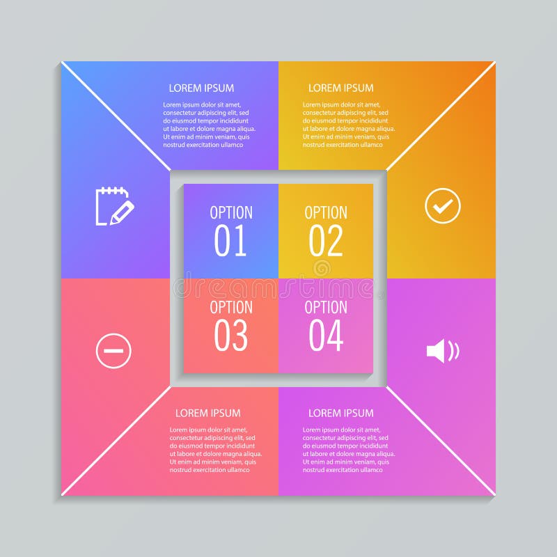 Infographic Templates in Shape of Square Stock Vector - Illustration of ...