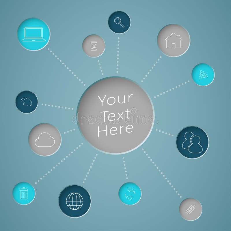 Infographic Text Circle with Links To Web Icons Stock Vector ...