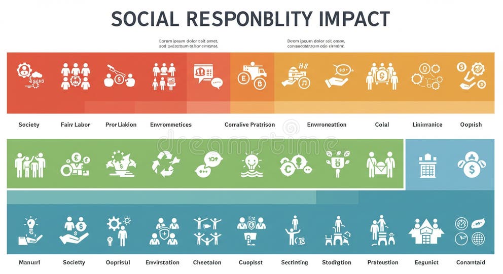 Infographic with Three Horizontal Sections Displays Various Social ...