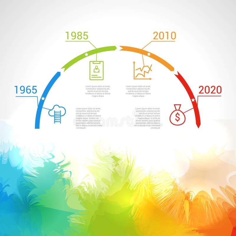 Infographic Timeline Design Concept - Template with Points and Outline ...