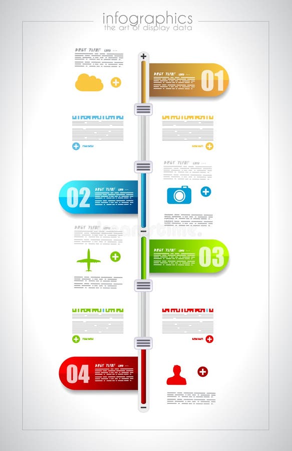 Infographic Timeline Design Template with Paper Tags Stock Illustration ...