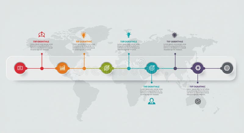 Infographic Timeline Features a Horizontal Layout with a Series of ...