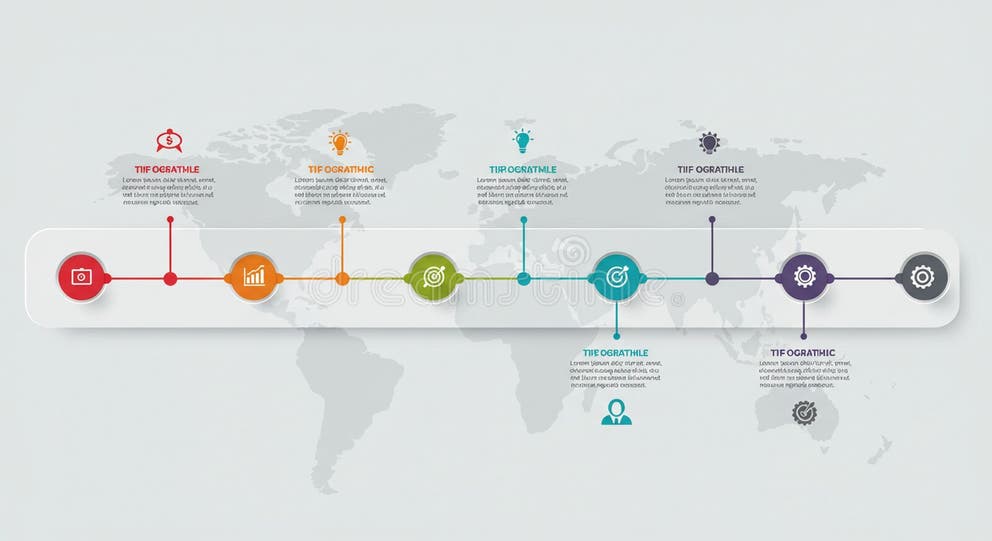 Infographic Timeline Features a Horizontal Layout with a Series of ...