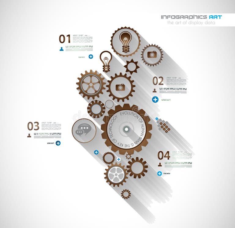 Infographic Timeline with Gear Mechanic Stock Vector - Illustration of ...