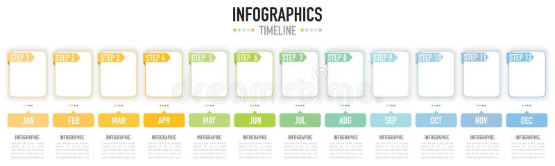 Timeline Paper Origami 12 Months Infographic for Business Presentation ...