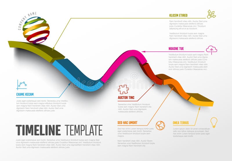 Infographic Timeline Report Template with Graph Stock Vector ...