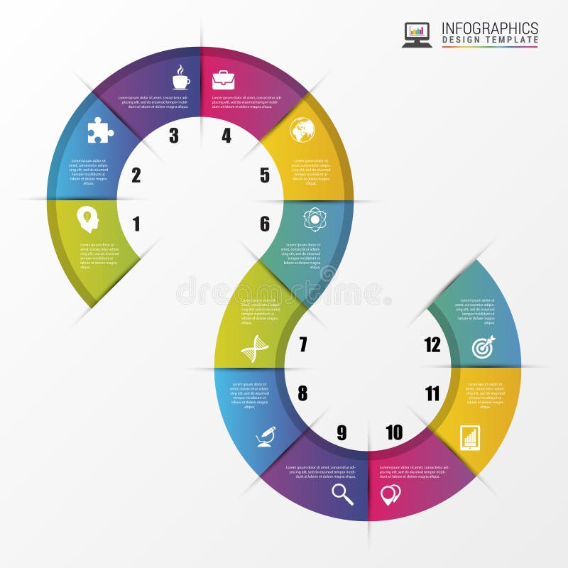 Infographic Timeline Spiral Template. Modern Business Concept Stock ...