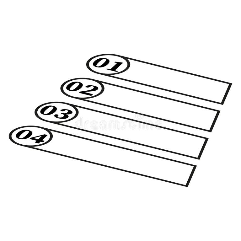 Infographic Timeline Steps. Four Numbered Labels. Black Outline Vector ...