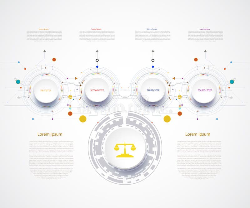 Infographic Timeline Technology Template with 3D and Step. Stock ...