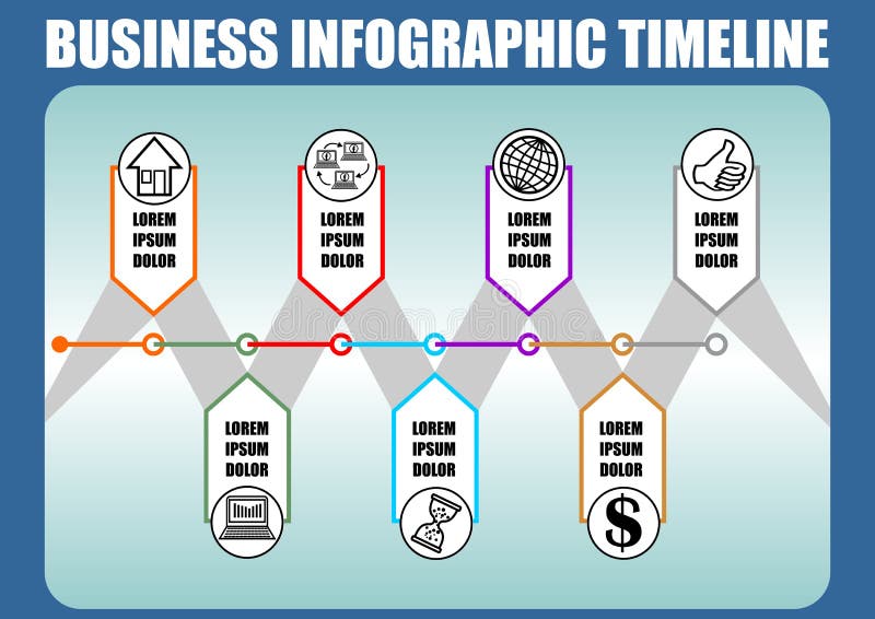 Infographic Timeline Template, Abstract Vector with Seven Elements ...