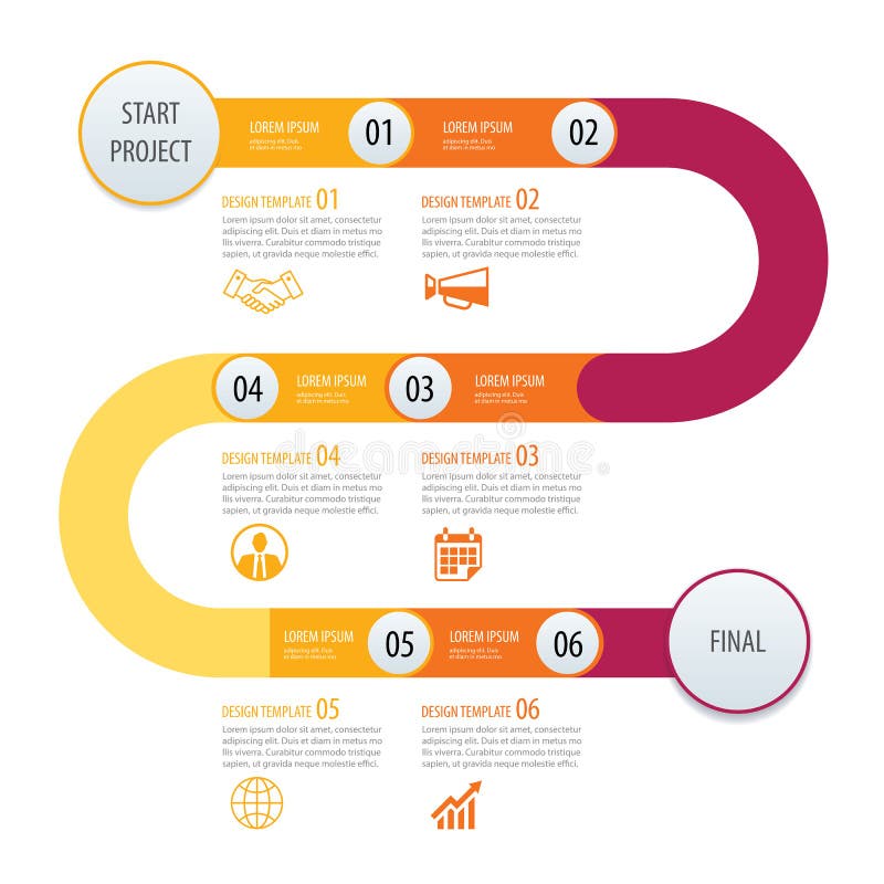 Infographic Vector Concept in Flat Design Style - Timeline Template ...