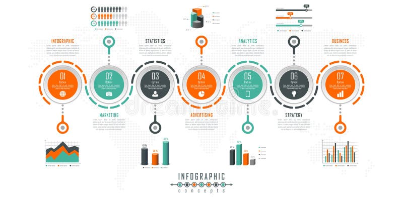 Infographic Timeline Template Can Be Used for Chart, Diagram, Web ...