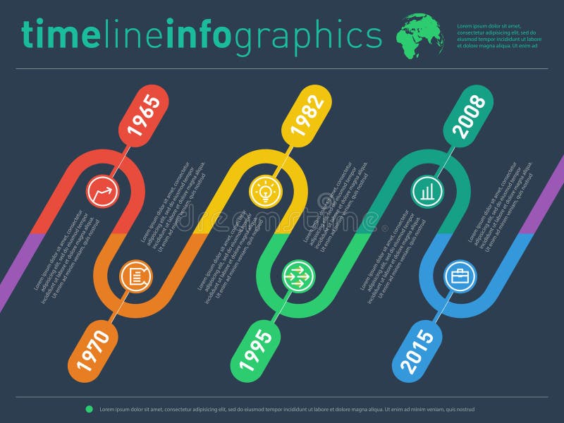 Infographic Timeline. Time Line of Tendencies and Trends Stock Vector ...