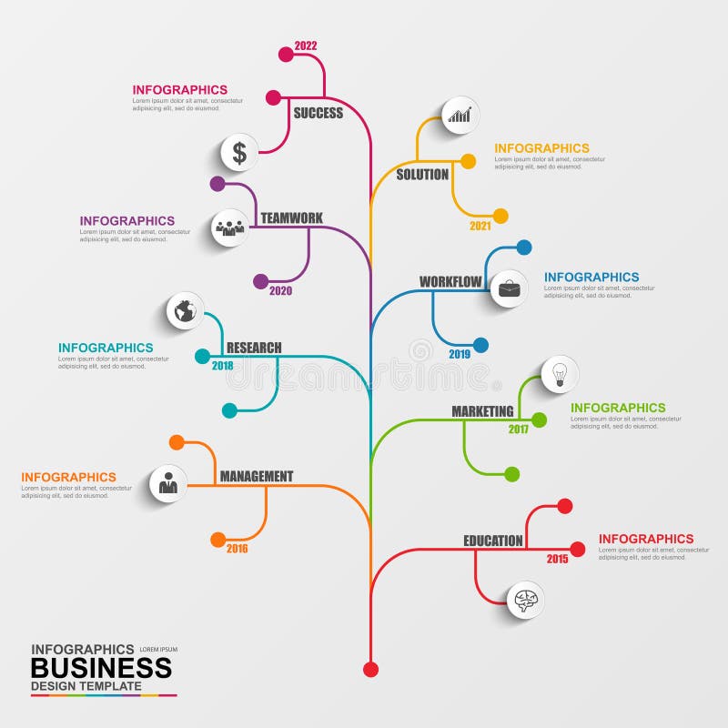 Infographic Tree Vector Design Template Stock Vector - Illustration of ...