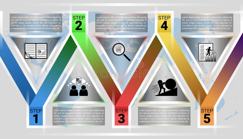 Infographic Triangle Template with Diagram 5 Steps Stock Vector ...