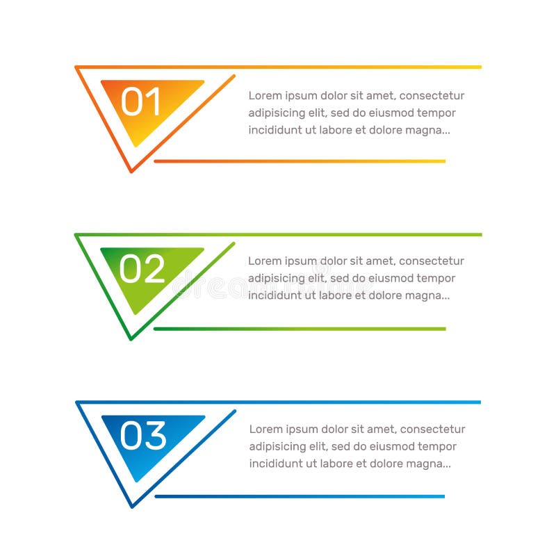 Infographic Triangular Shape Colorful Numbers from 1 To 3 and Text ...
