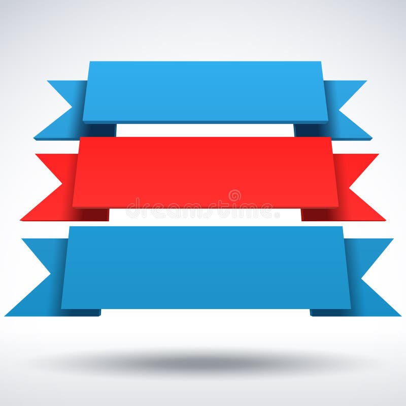 Infographic Vector 3D Blue and Red Ribbons Stock Vector - Illustration ...