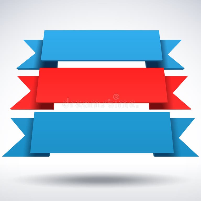 Infographic Vector 3D Blue and Red Ribbons Stock Vector - Illustration ...