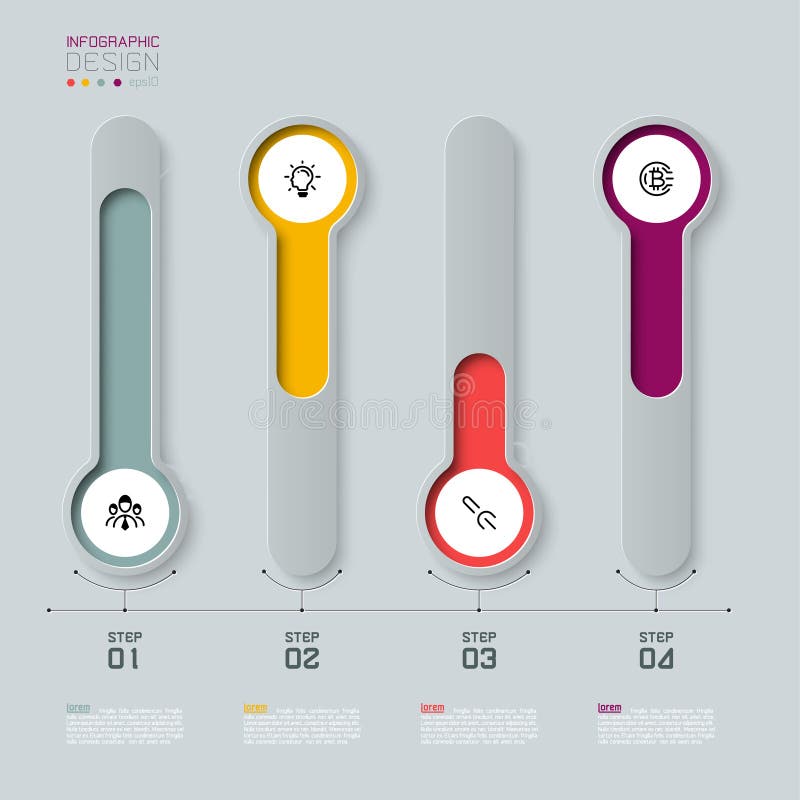 Vector Infographic 3d Long Circle Label Stock Vector - Illustration of ...