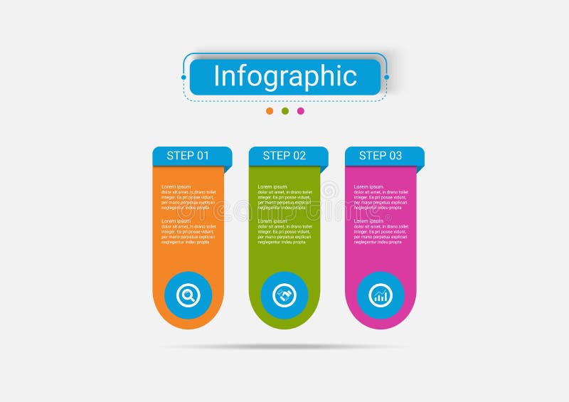 Infographic Vector Design Business Template with 3 Point Banner Stock ...