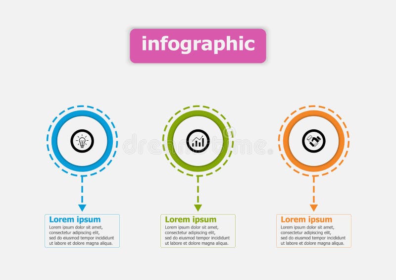 Infographic Planning Template Timeline with 3 Steps or Options. Concept ...