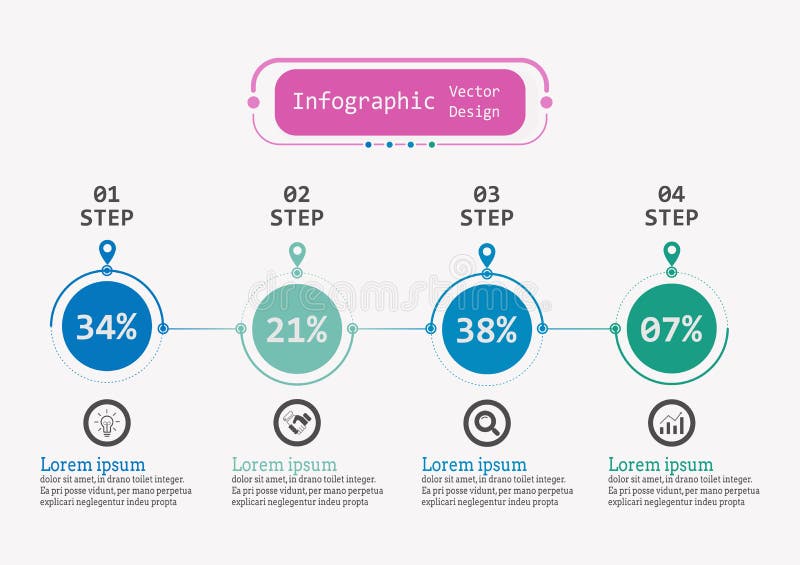The Infographic Vector Design Template for Illustration. Timeline ...