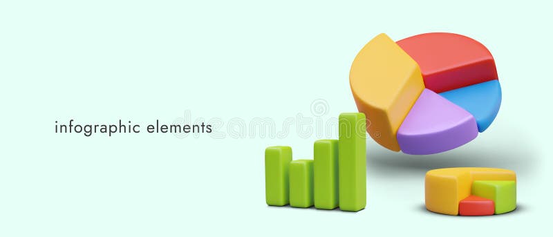 Infographic Vector Elements. Realistic Pie Chart with Sectors of ...