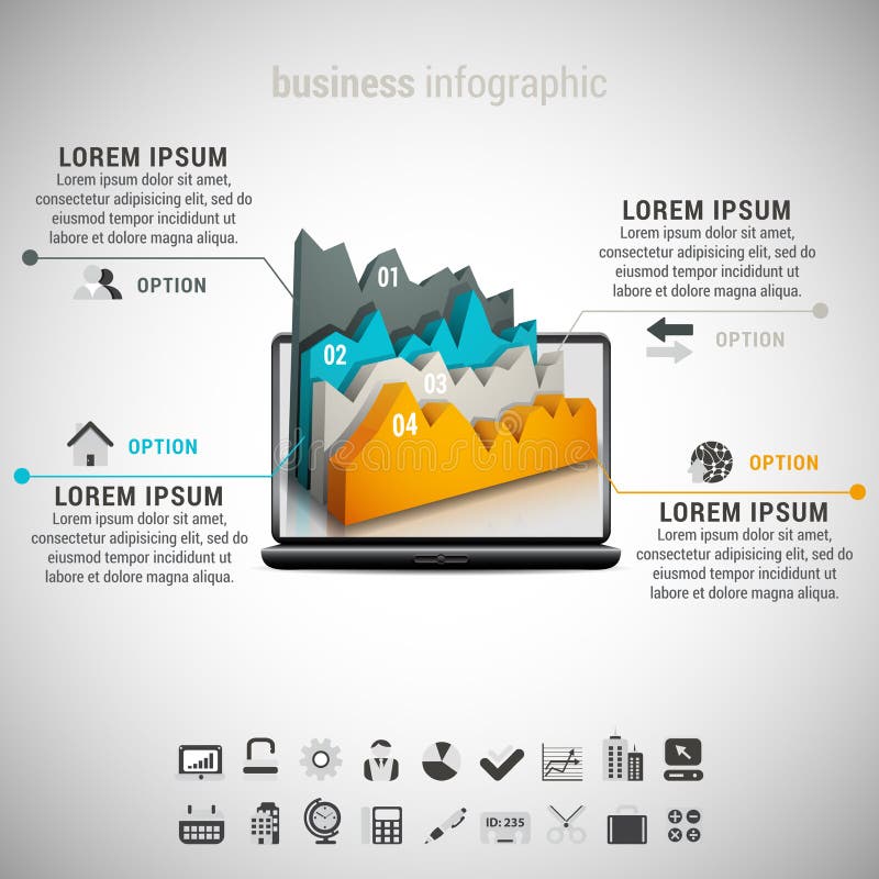 Infographic stock vector. Illustration of modern, computer - 46088720