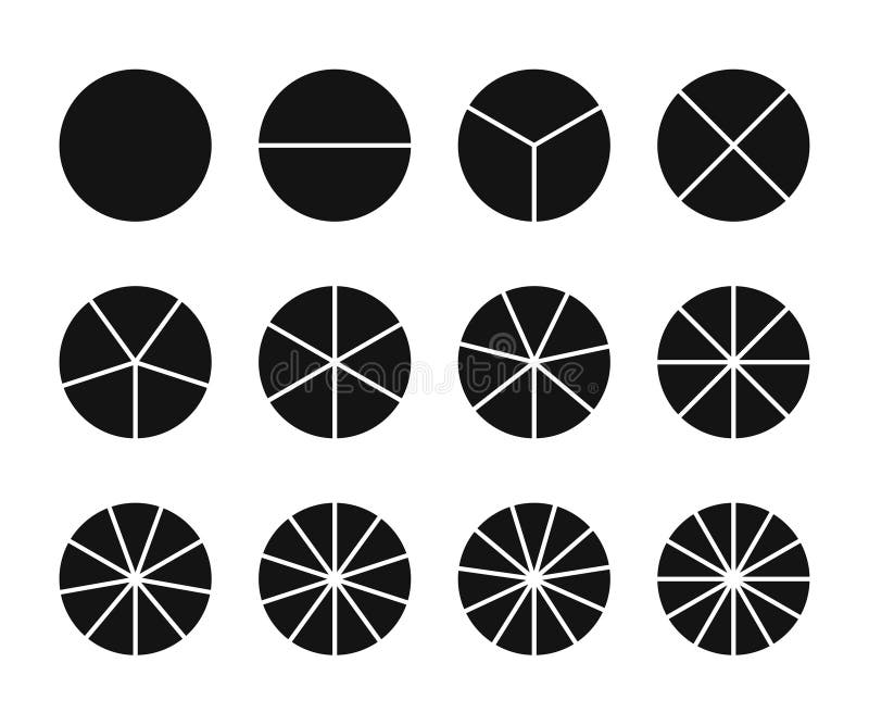 Infographic Vector Illustration. Circles Divided into Parts from 1 To ...