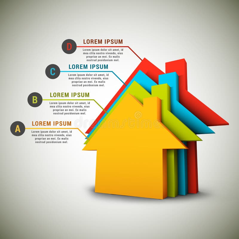 Abstract House Infographics Design Stock Vector - Illustration of ...