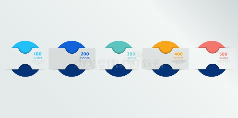 Infographic Vector Option Banner with 5 Steps. Color Spheres, Balls ...