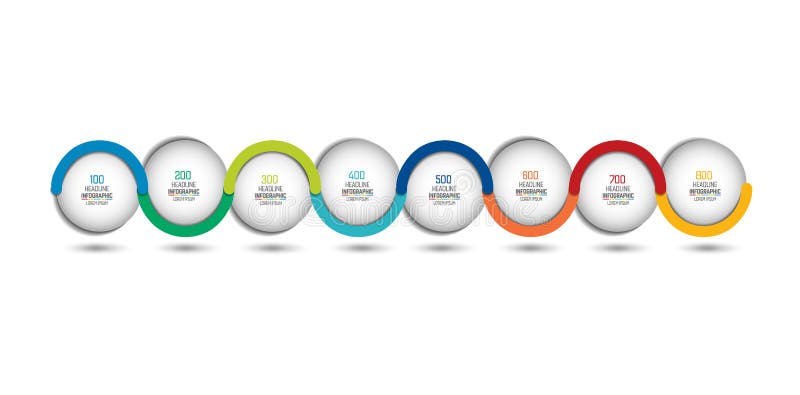 Infographic Vector Option Banner, Timeline. Color Spheres, Balls ...