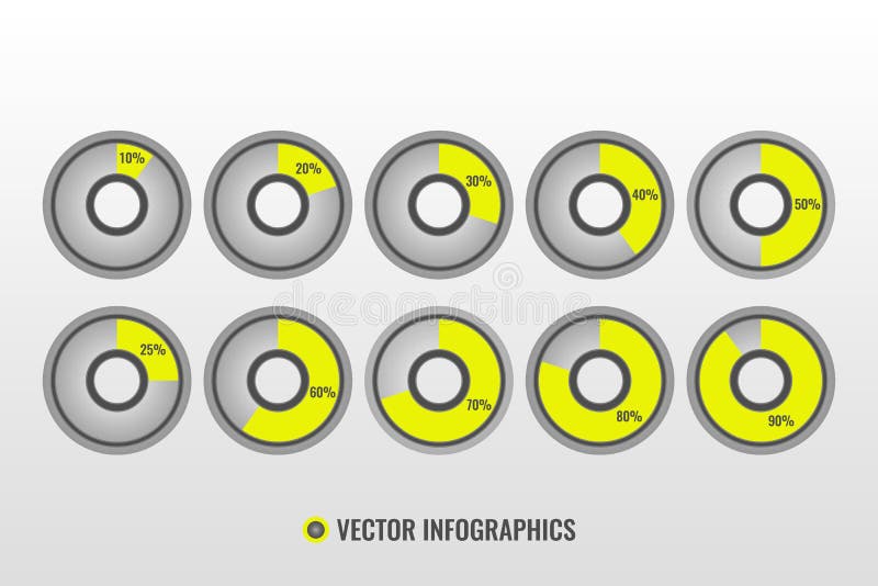 Percent Yellow Circle Charts Percentage Vector Stock Illustrations – 28 ...