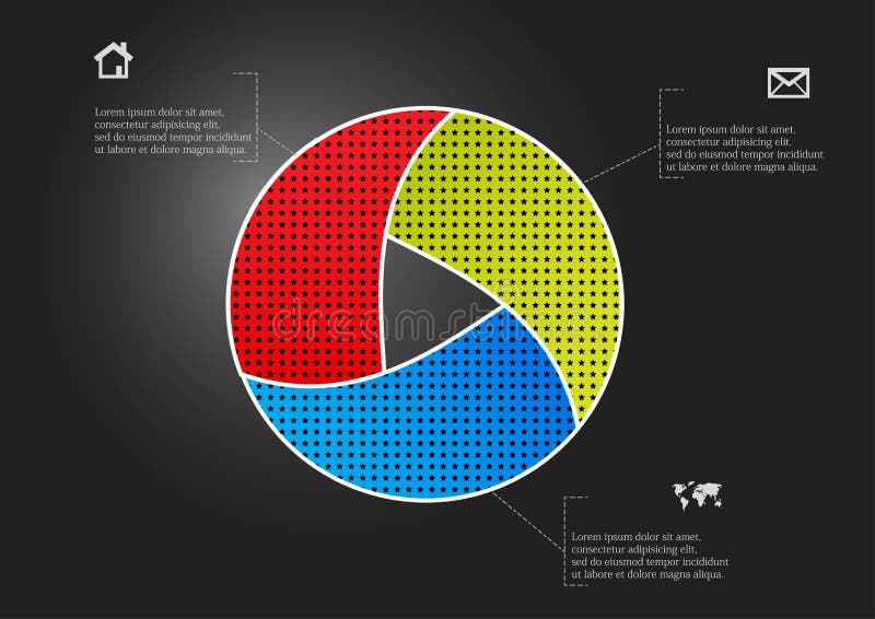 Circle Divided To Three Parts Filled by Color Patterns Stock Vector ...