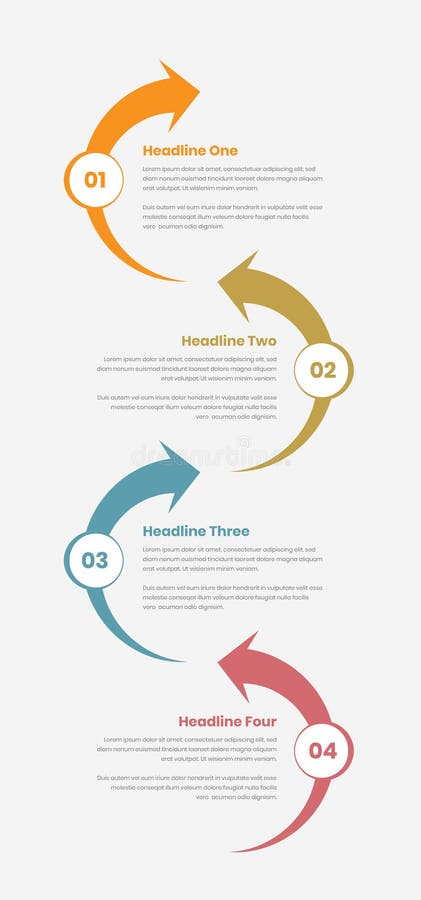 Infographic Vertical Business Timeline or Steps Text Presentation ...