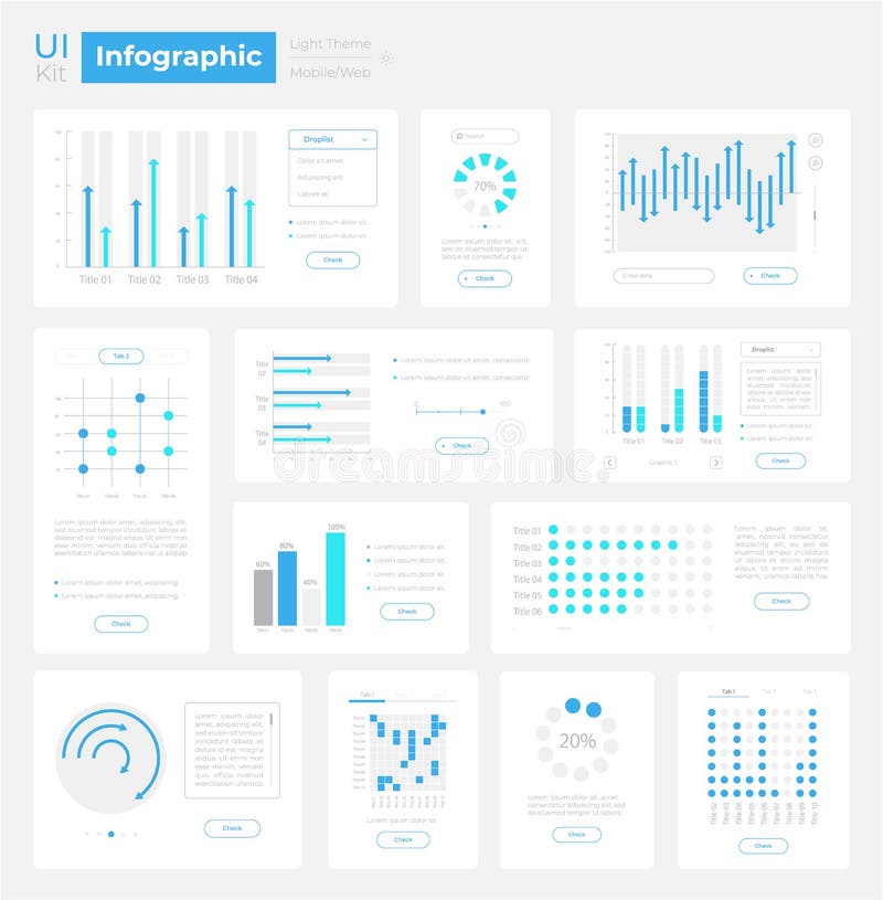 Infographic Visualization UI Elements Kit Stock Vector - Illustration ...