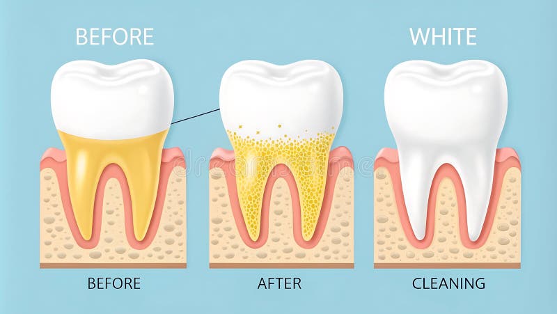 Tooth Whitening: before and after Cleaning Illustration Stock ...