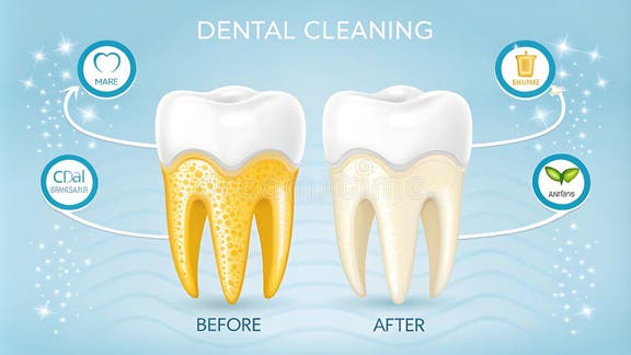 New Dental Cleaning Process: before and after Visualization Stock ...