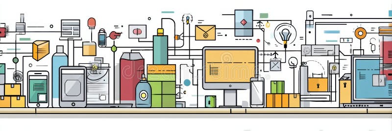 Supply Chain Breakdown of Technology Products with Blocked Icons ...