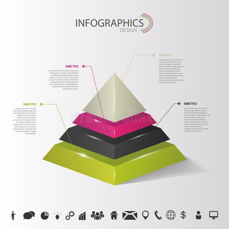 Infographics. Abstract 3d Pyramid with Icons Stock Vector ...