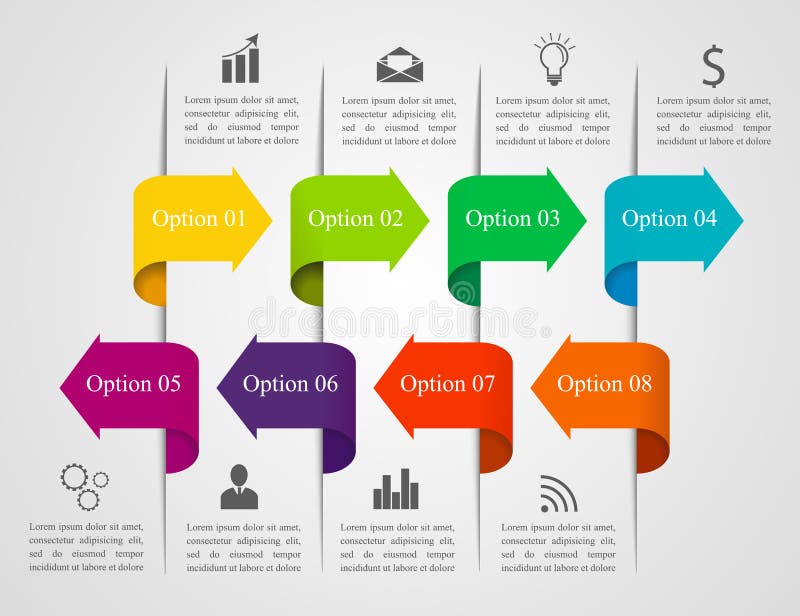 Infographics Arrow Template Stock Vector - Illustration of icon ...